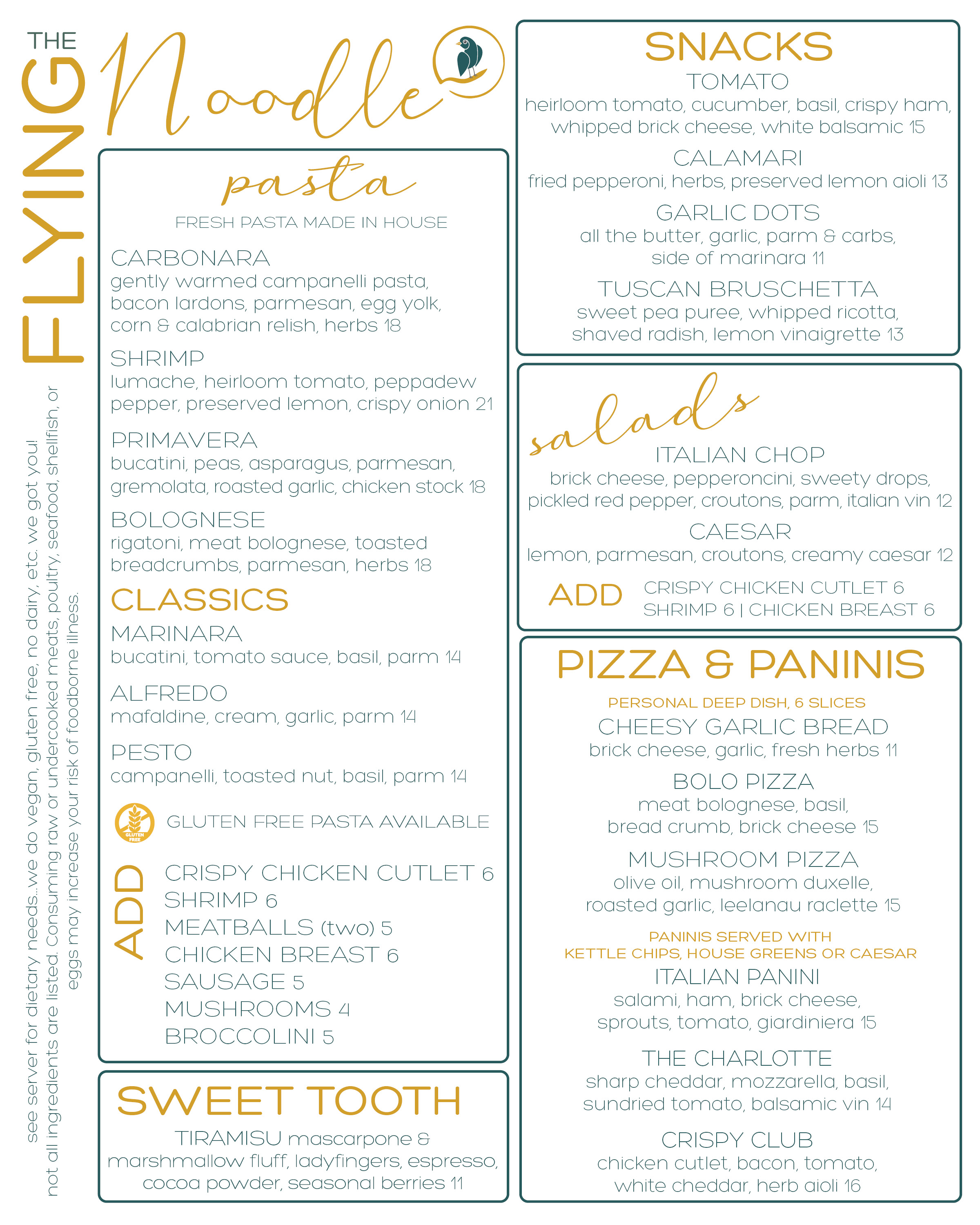 The Flying Noodle | Italian Pasta House | Traverse City, MI