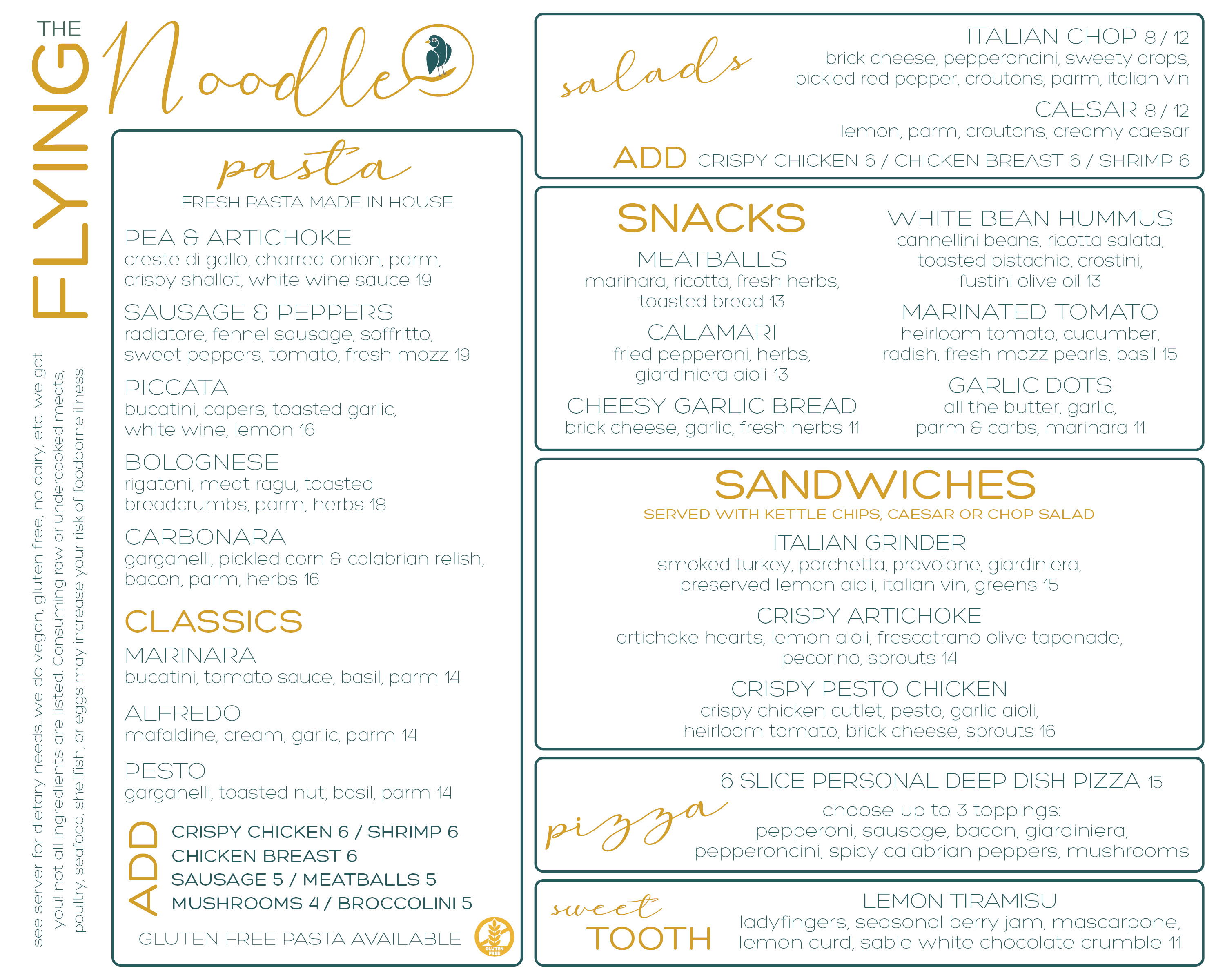 The Flying Noodle | Italian Pasta House | Traverse City, MI