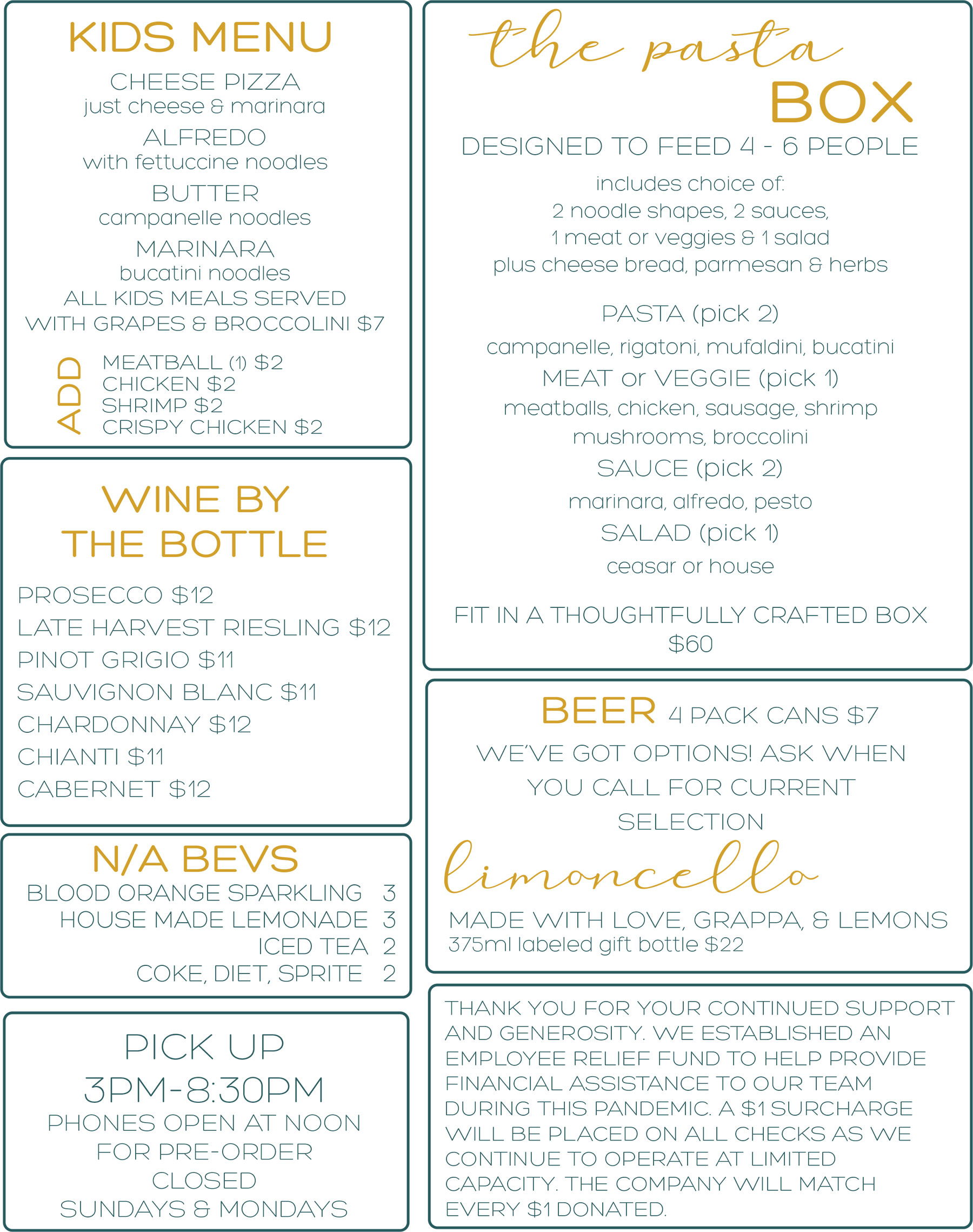 The Flying Noodle | Italian Pasta House | Traverse City, MI | Menu